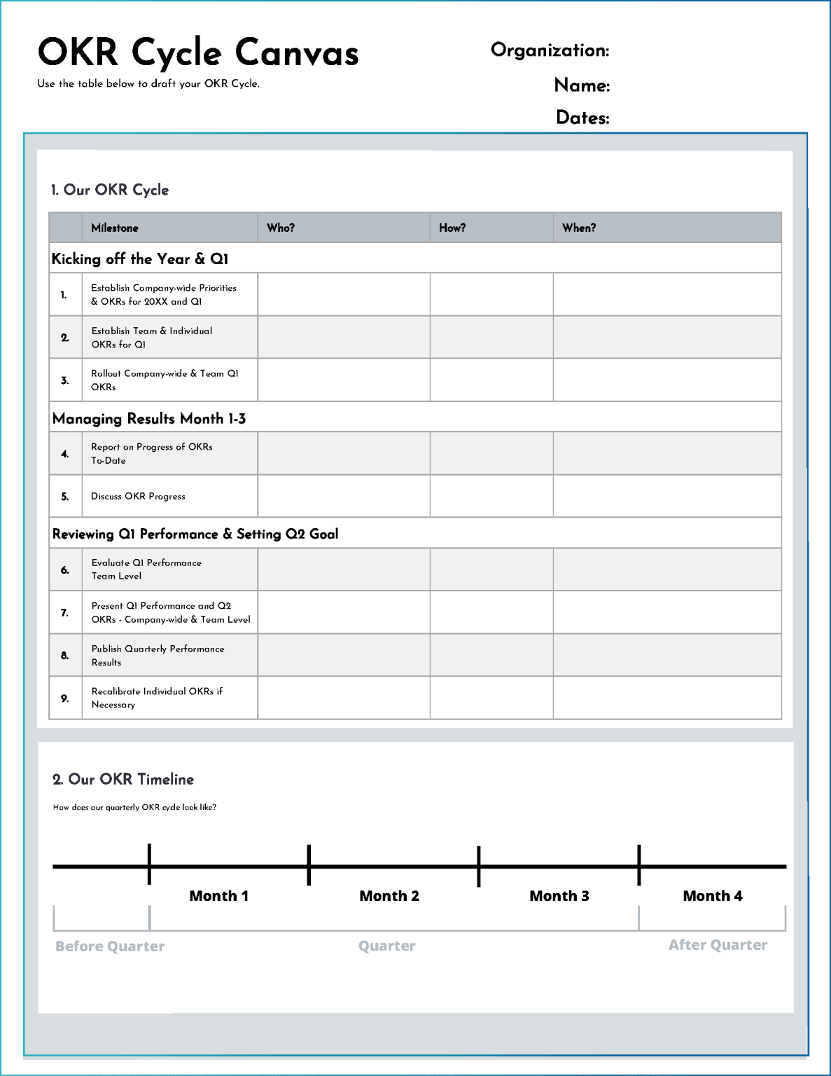 OKR Cycle template - OKRI - Effective OKR Certification Courses